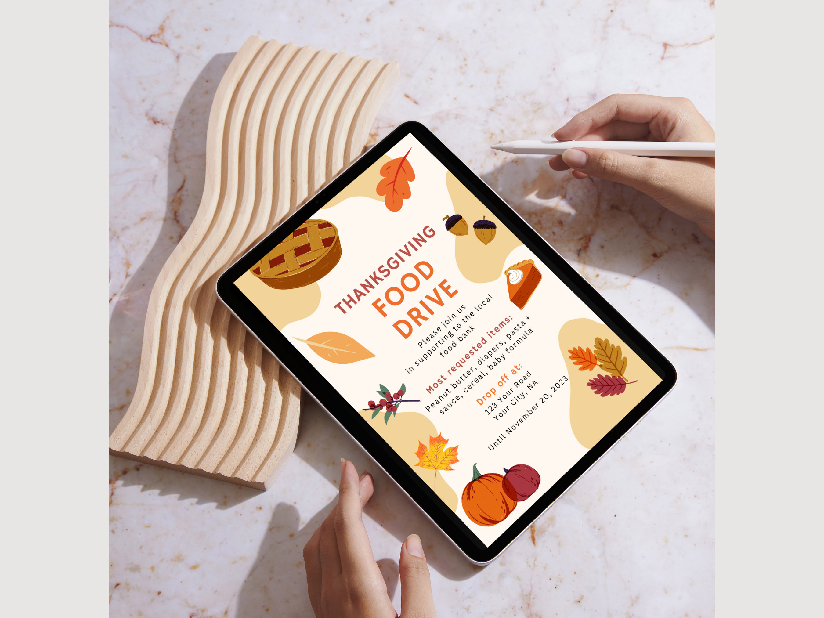 Editable Thanksgiving Food Drive Flyer Template Fall Food Drive Poster ...