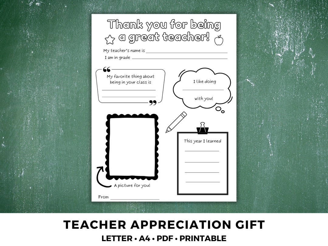Printable Teacher Appreciation Printable Teacher Appreciation Week Gift ...