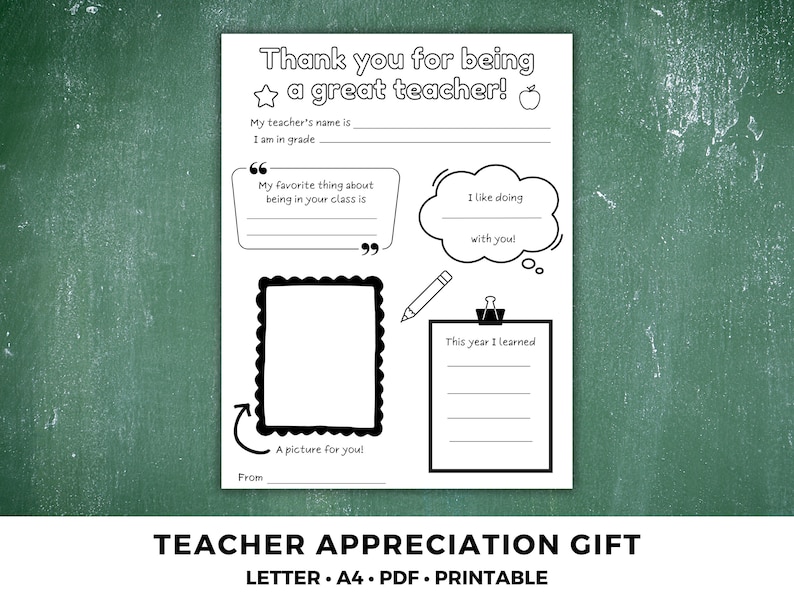 Printable Teacher Appreciation Printable Teacher Appreciation Week Gift ...