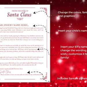 Editable Elf Letter Elf Arrival Letter From Santa Customizable Elf ...