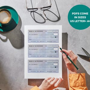 Bank of the Universe Cheque Template Wealth Manifestation Cheque Vision ...