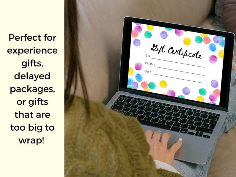 Colorful Printable Gift Certificate Custom Gift Certificate ...