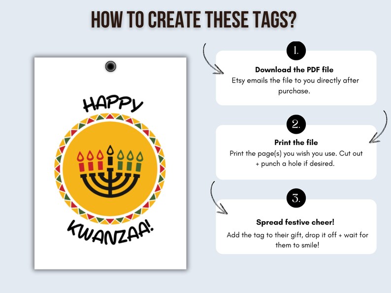Kwanzaa Gift Tags Printable, Kwanzaa Advent Calendar, Kwanzaa Countdown ...