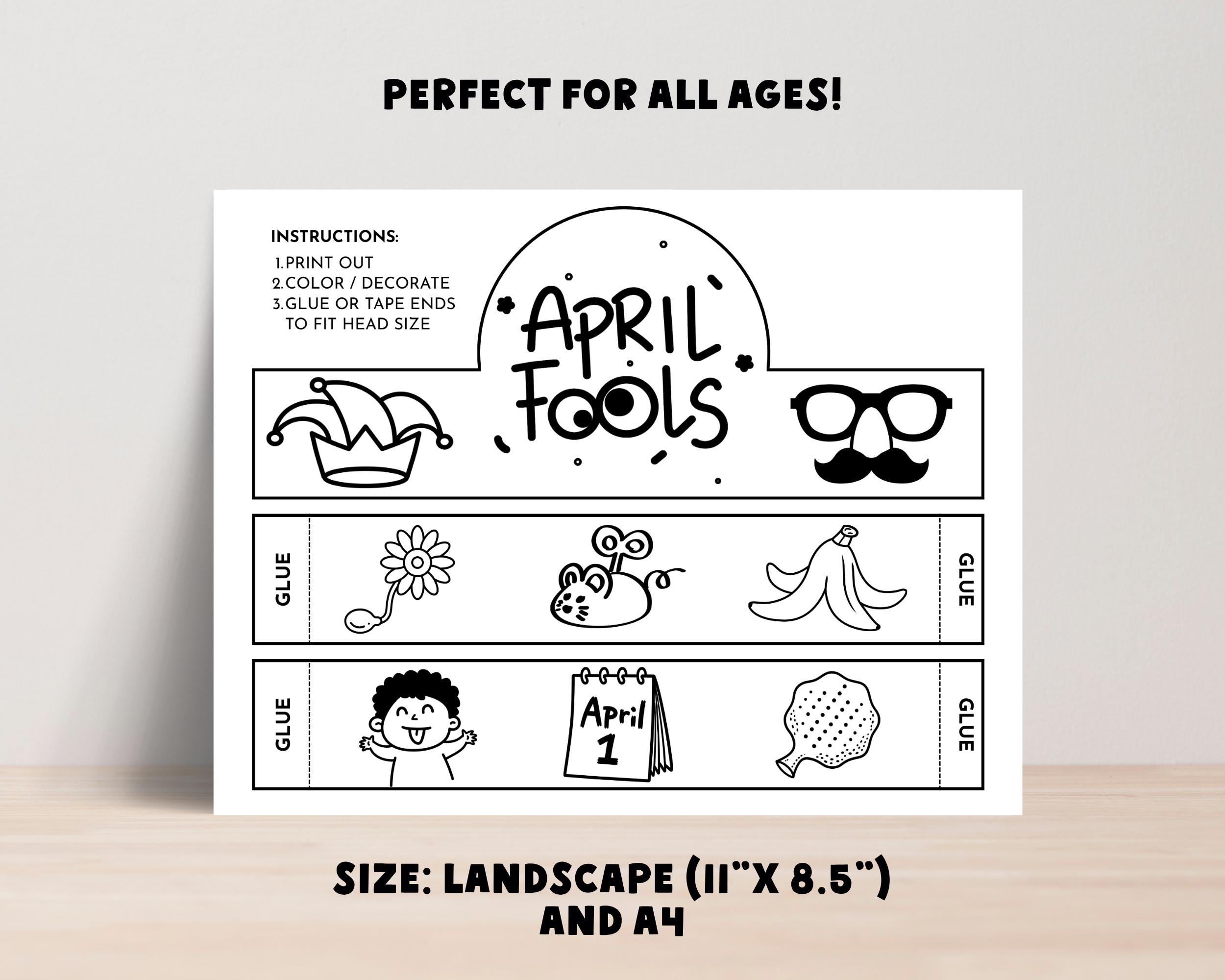April Fools Day Paper Crown Coloring Craft for Kids: April 1st Activity ...