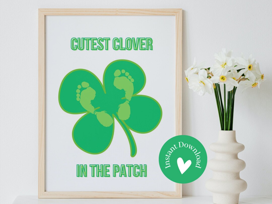 St. Patrick's Day Baby Handprint Art Footprint Craft Cutest Clover in ...