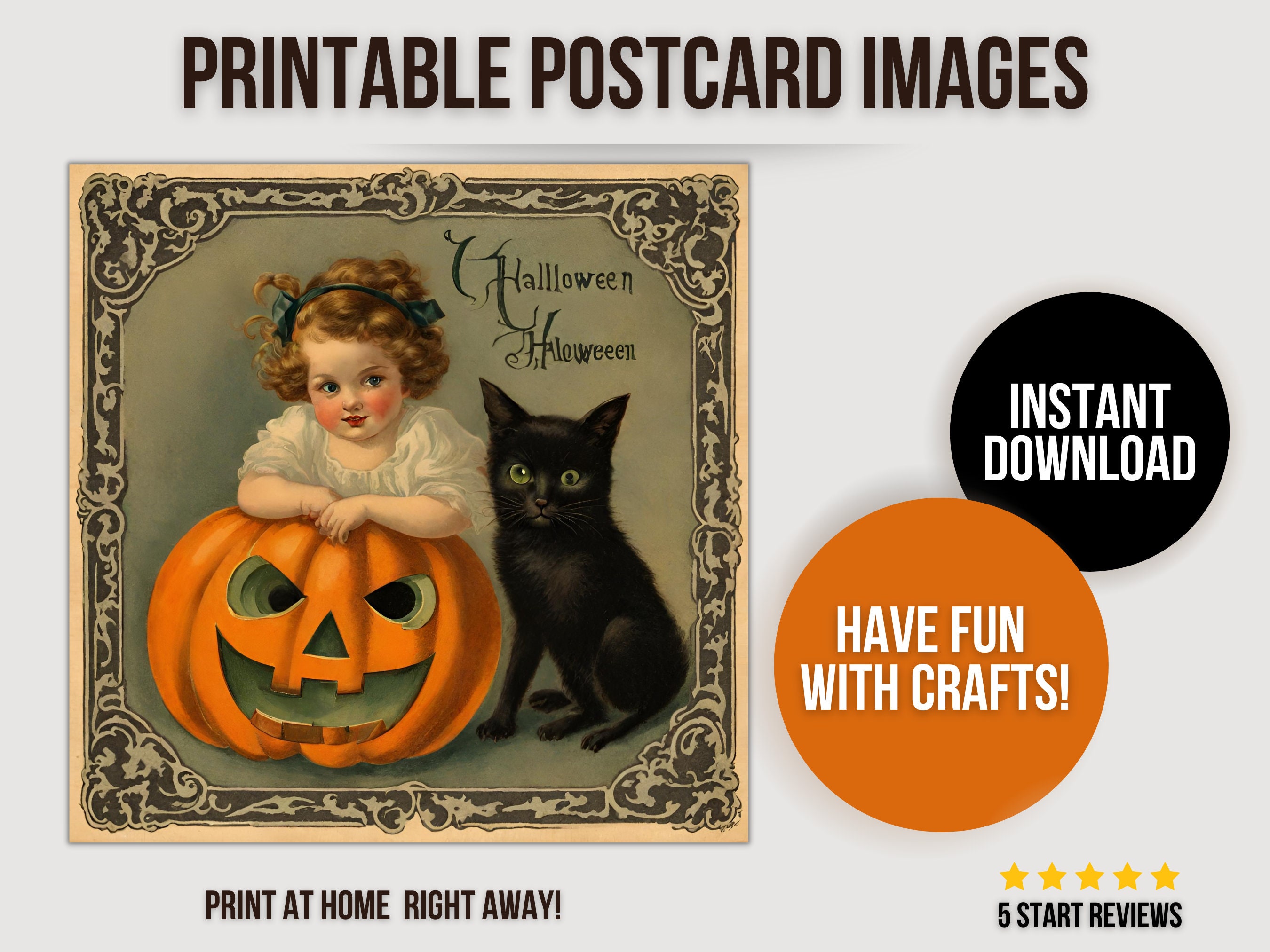 Printable Bundle of Creepy Cute Vintage Halloween Postcards - Etsy