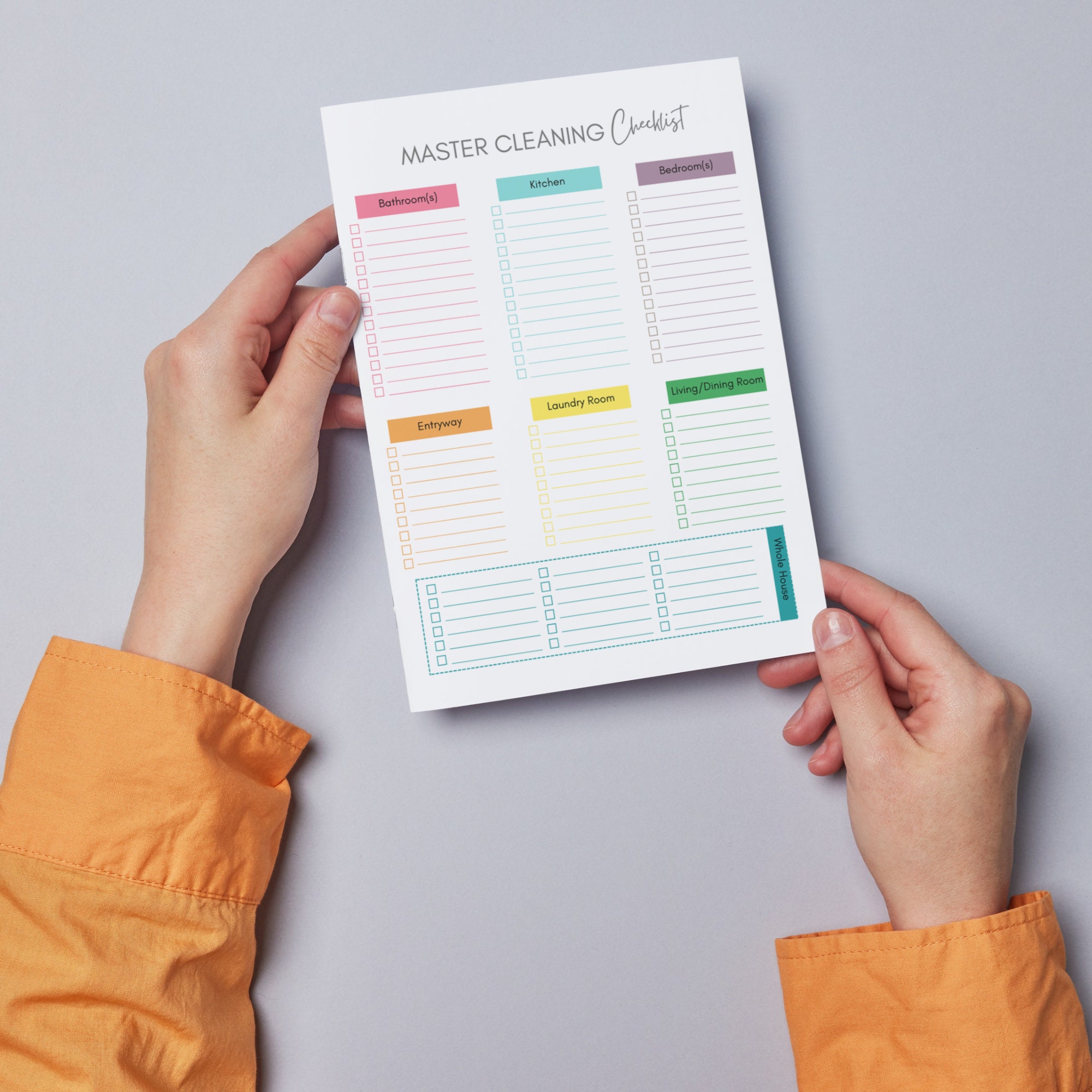 Digital Cleaning Checklist Master Cleaning Planner Printable Deep House ...