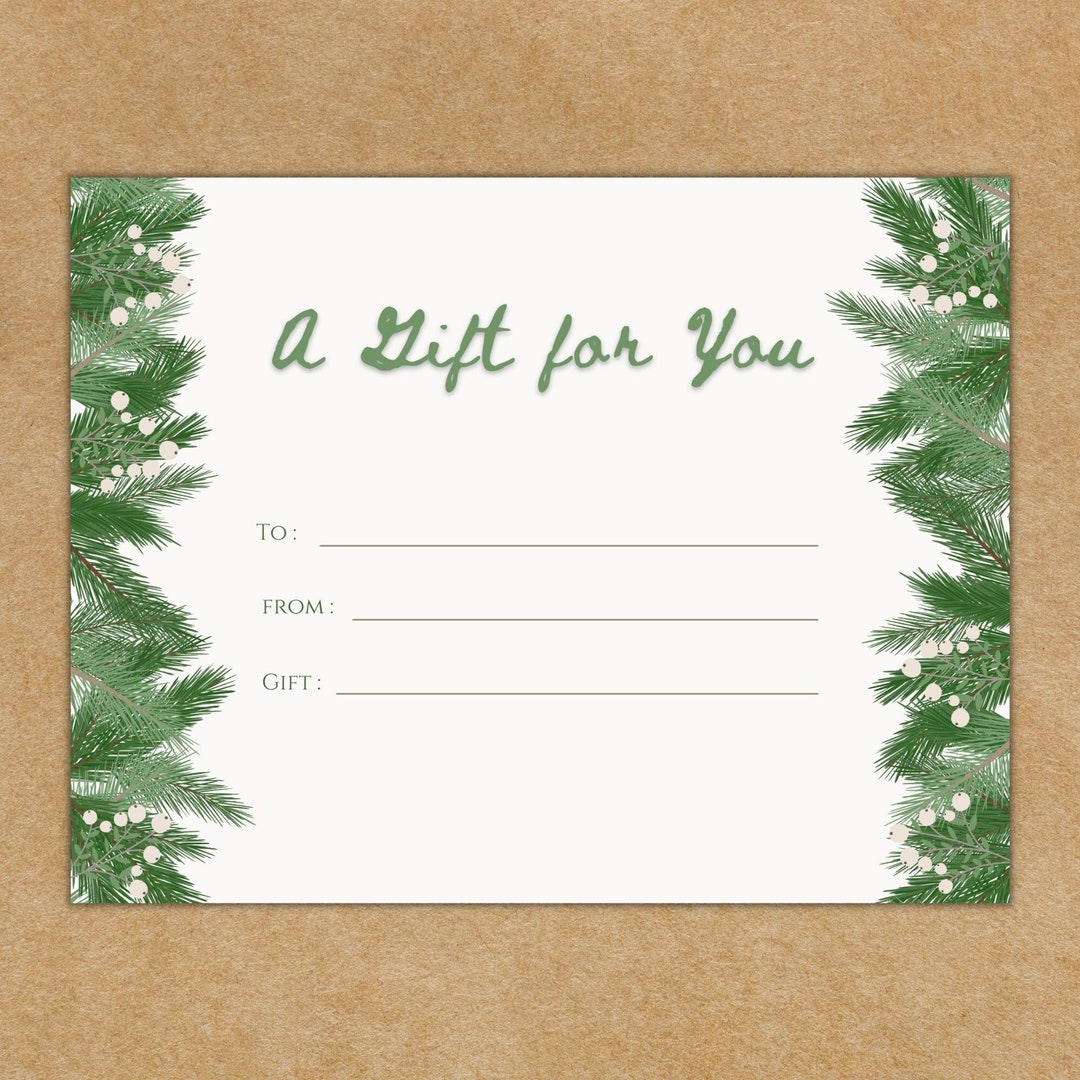 Minimalist Printable Gift Certificate Custom Gift Certificate White ...