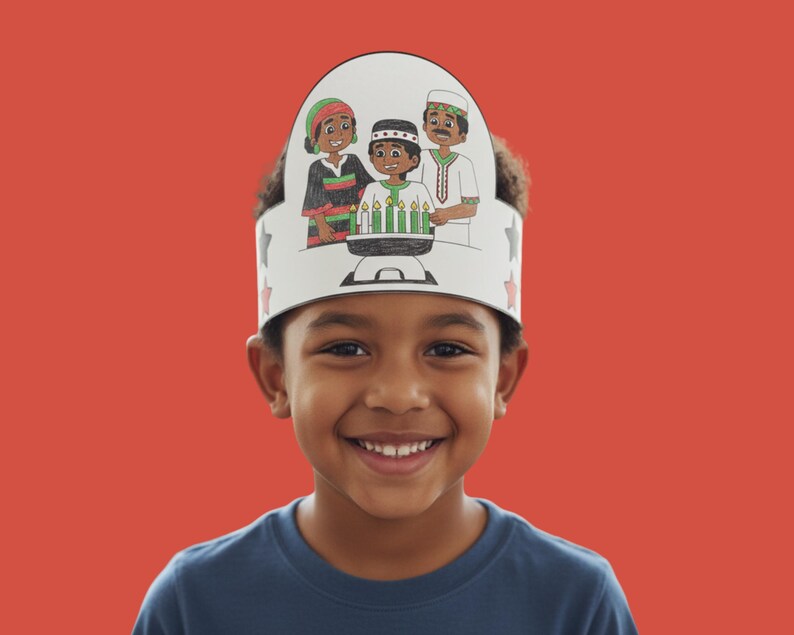 Kwanzaa Paper Crown Coloring Craft, Decorations, Happy Kwanzaa, Kinara ...
