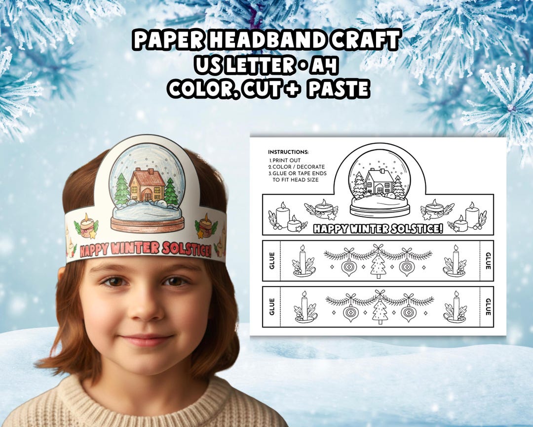 Winter Solstice Party Hat Coloring Craft, Paper Crown, Decorations ...
