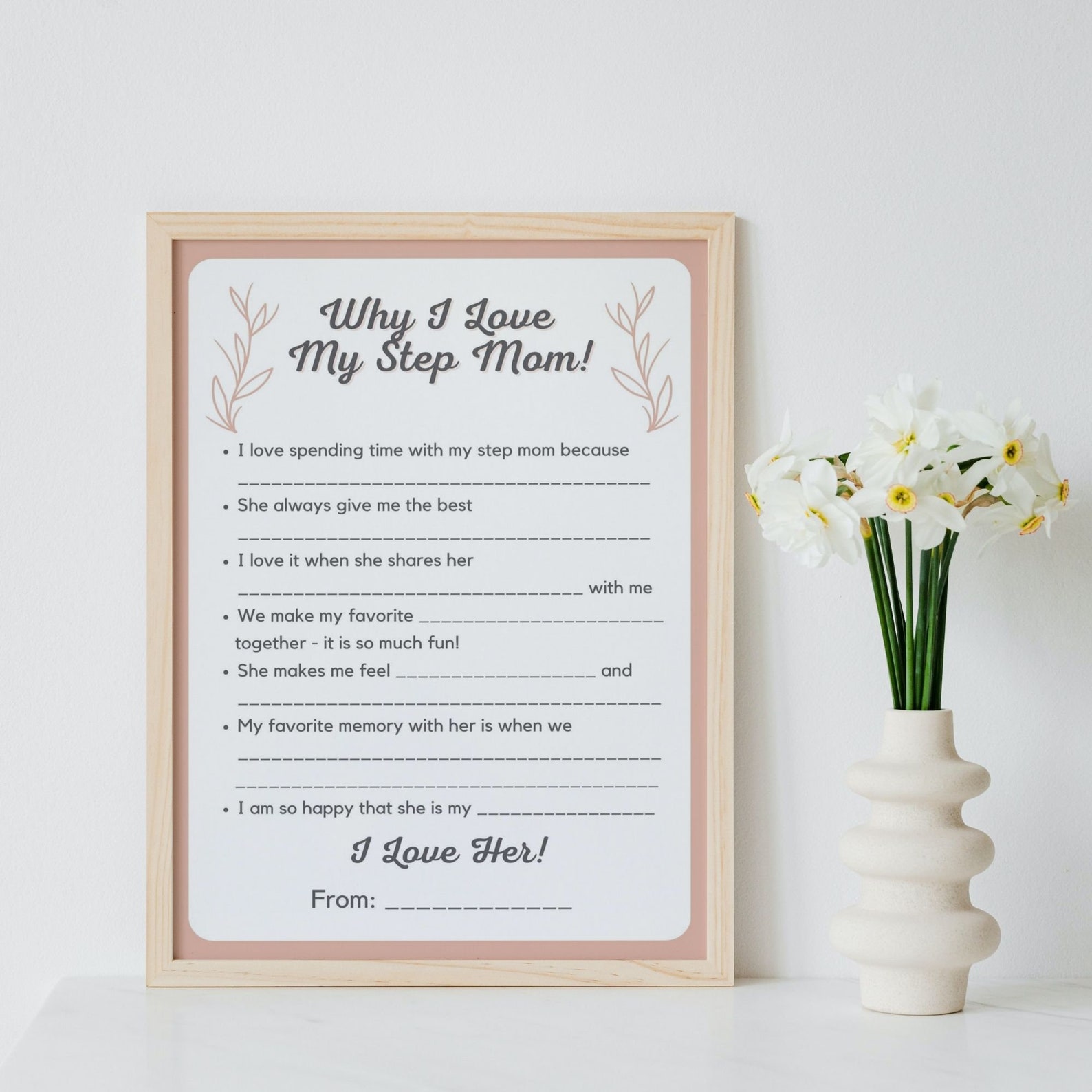 Why I Love My Step Mom Fill-in the Blanks Activity for Kids Happy ...