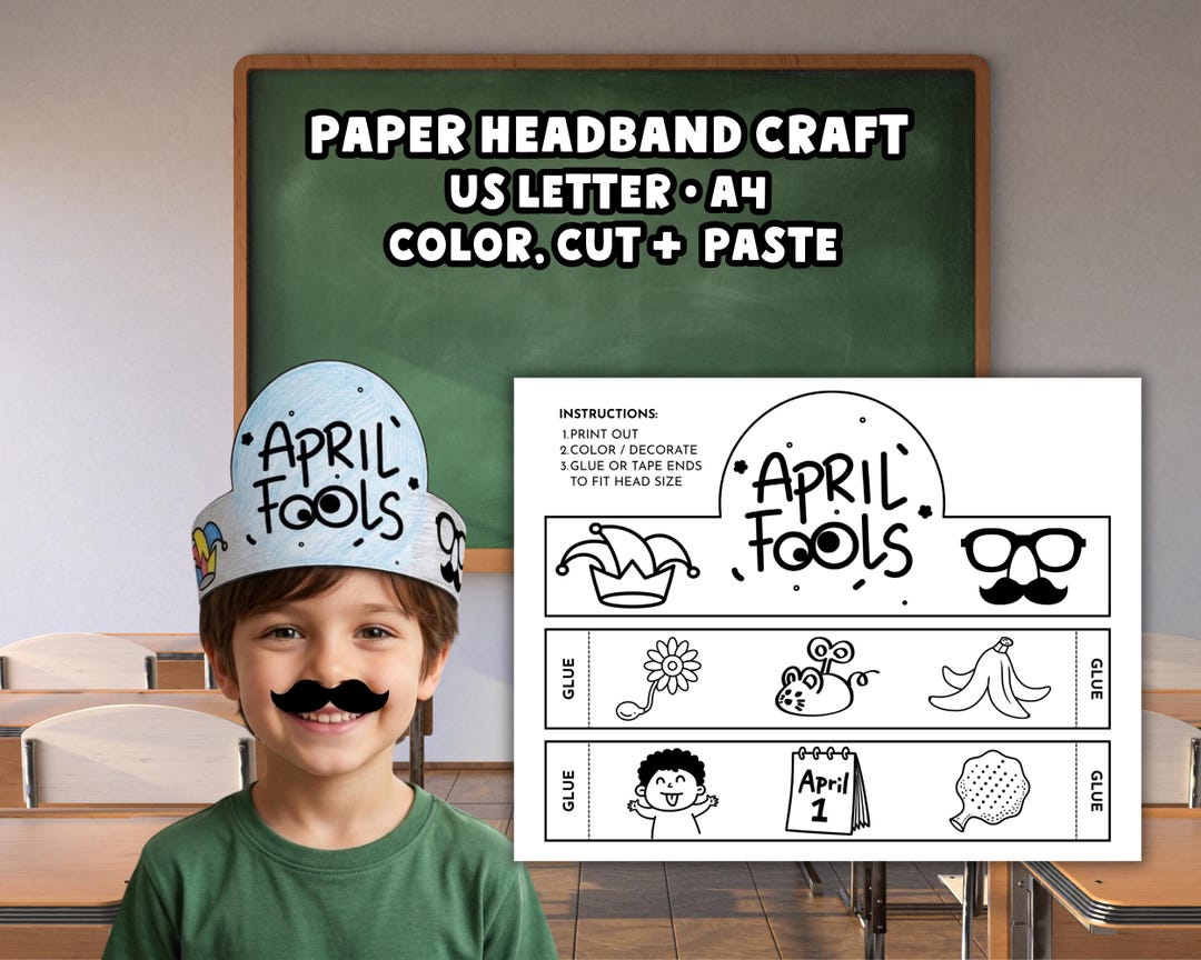 April Fools Day Paper Crown Coloring Craft for Kids: April 1st Activity ...