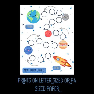 Outer Space Kids Reward Chart My Potty Chart Rocket Ship Potty Training ...