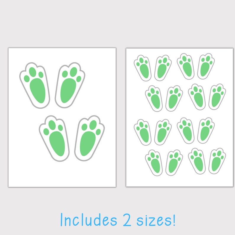 Printable Easter Bunny Footprints Bunny Paw Prints DIY Easter Egg Hunt ...