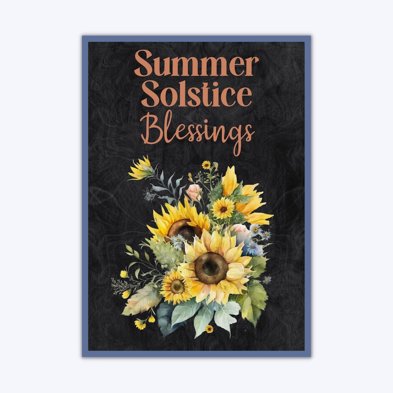 4 Summer Solstice Blessings Altar Cards | Postcard Sized Mantel Card ...