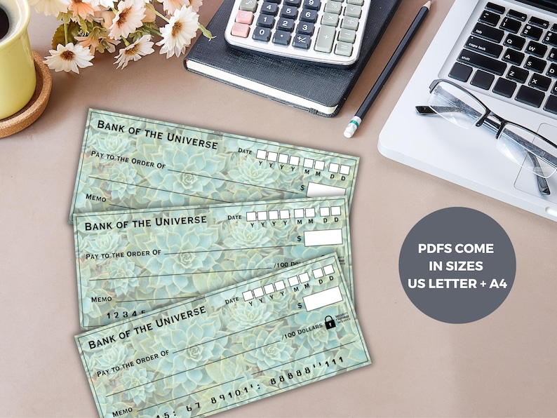 Bank of the Universe Cheque Template Manifestation Cheque Vision Board ...