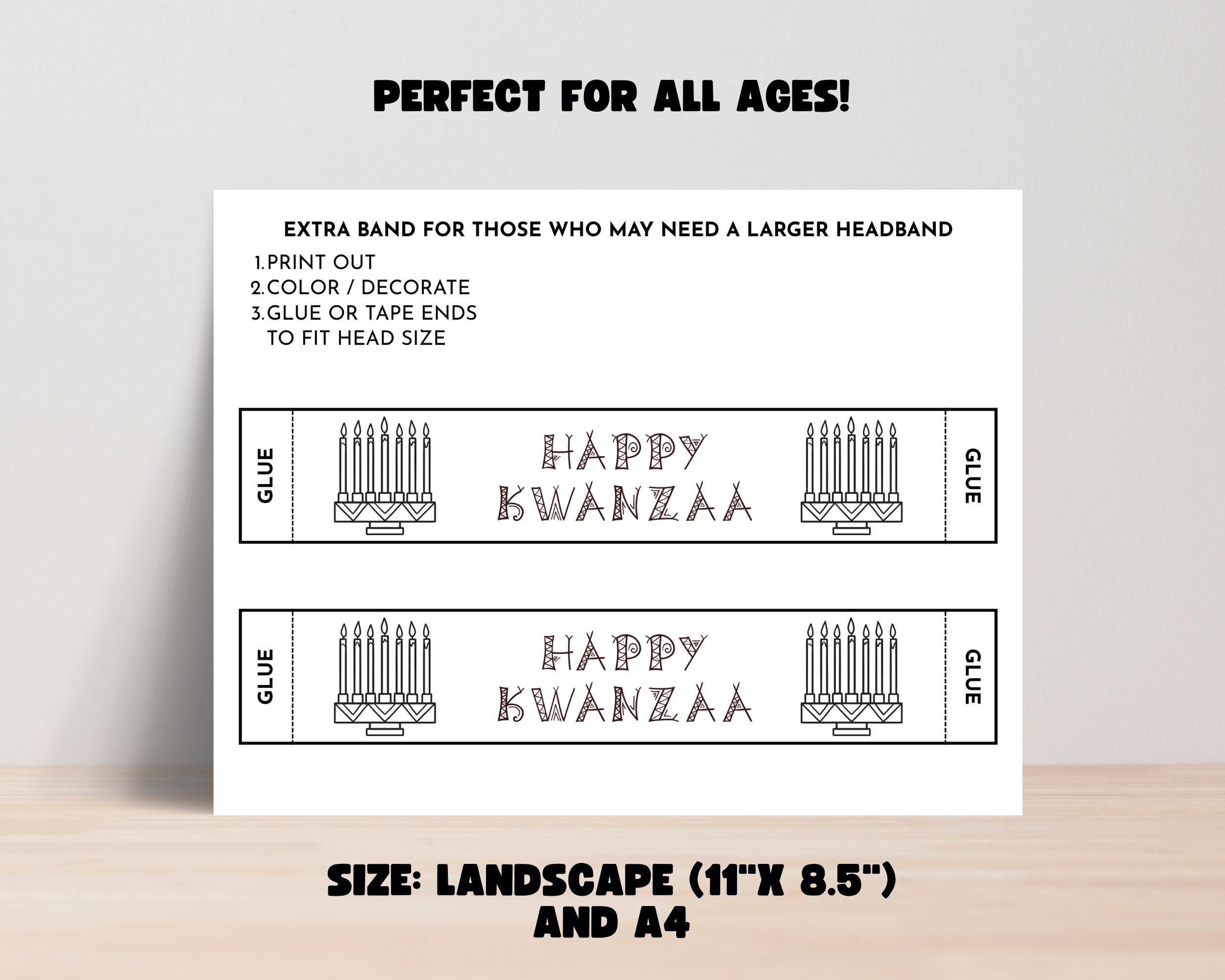 Kwanzaa Paper Crown Coloring Craft, Decorations, Happy Kwanzaa, Kinara ...
