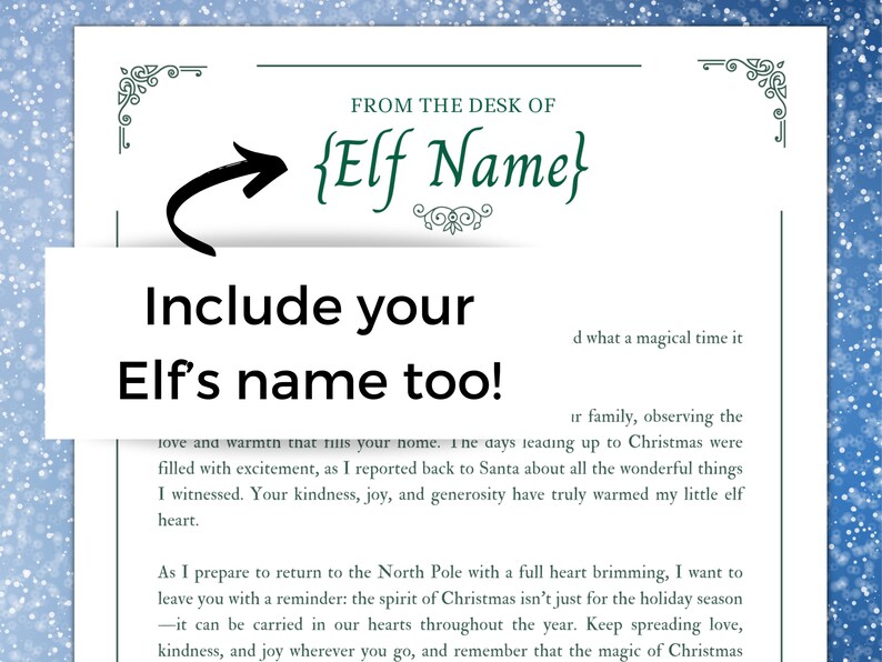 Editable Goodbye From Elf Letter Goodbye Elf Letter Customizable Elf ...