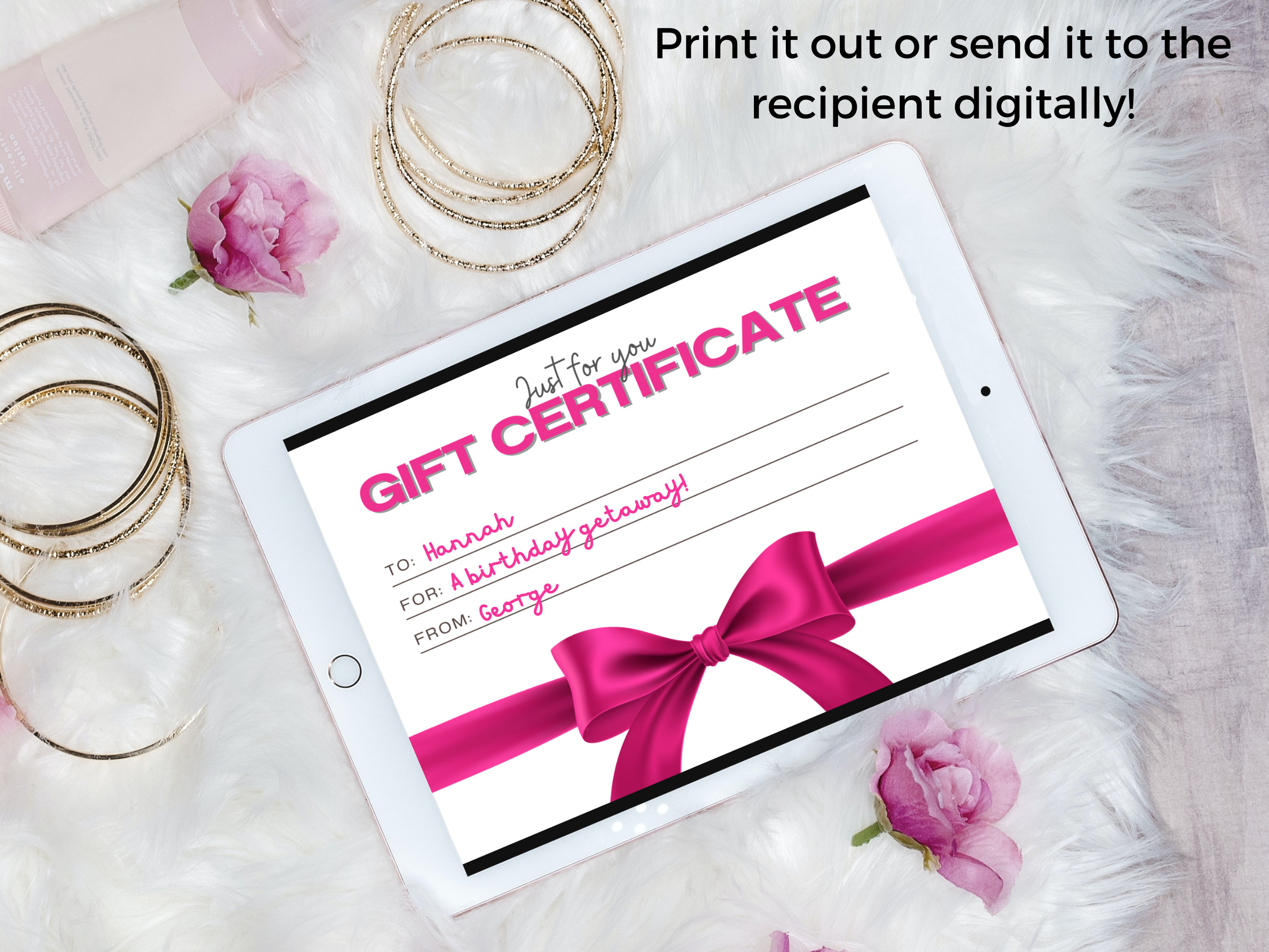 Printable Gift Certificate Custom Gift Certificate Customizable ...