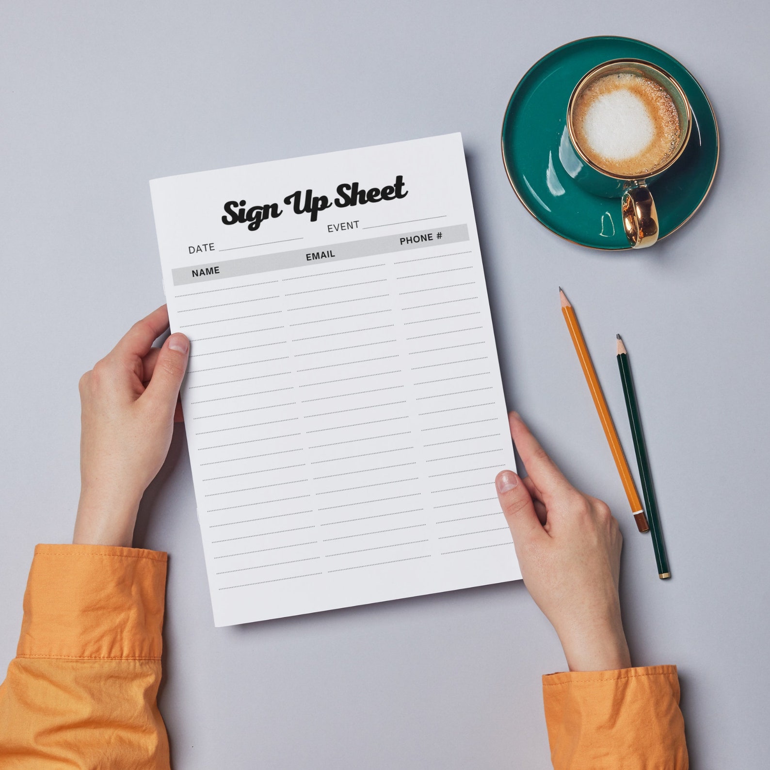 Minimalist Printable Sign up Sheet 4 Styles Included Email Sign up Form ...