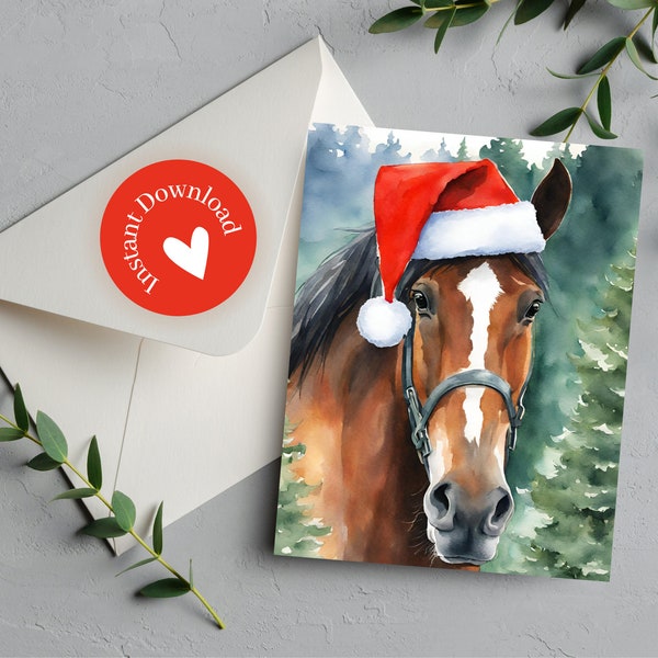 Horse Christmas Card - Etsy