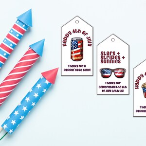 Printable 4th of July Favor Tags 4th of July Cupcake Toppers Indepence ...
