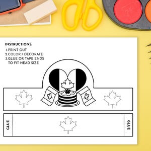 Canada Day Paper Crown Coloring Craft, Proud Canadian, Elbows up ...