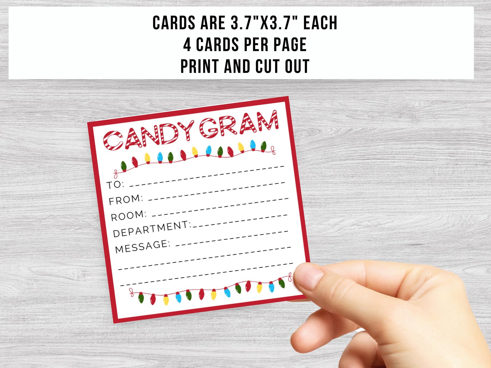 Holiday Candy Gram, Festive Candy Cane Gram, Candy Gram Printable ...