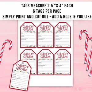 Holiday Candy Gram, Festive Candy Cane Gram, Candy Gram Printable ...