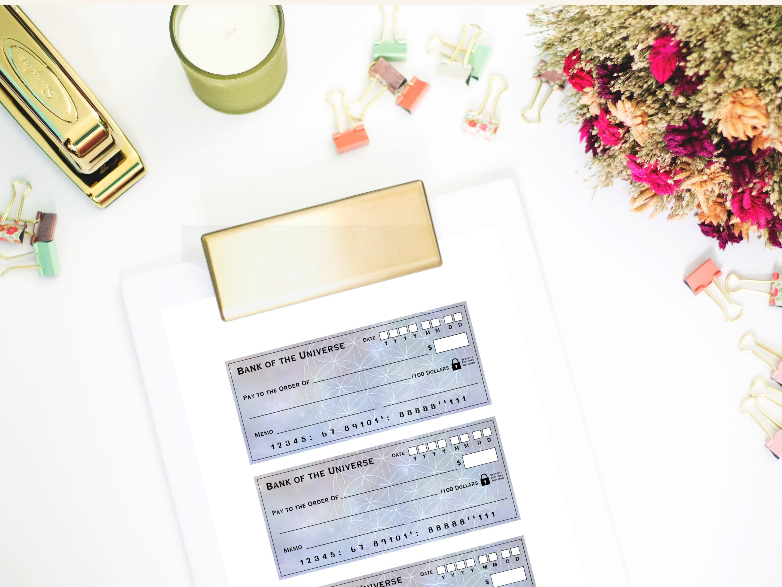 Bank of the Universe Cheque Template Manifestation Cheque Vision Board ...