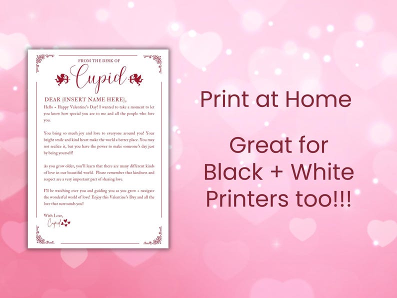 Customizable Letter From Cupid | Happy Valentine's Day | Instant ...