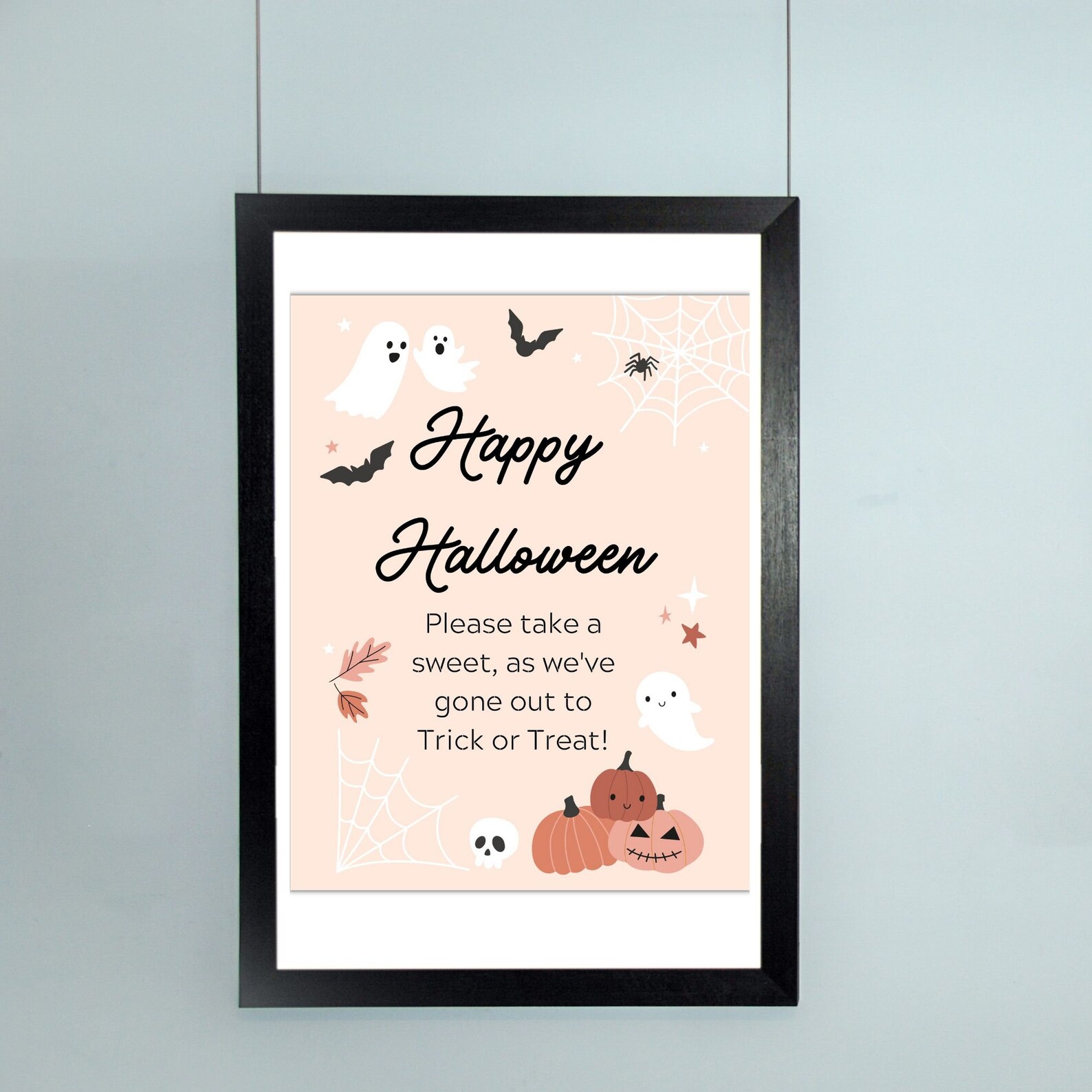 Cute Printable Halloween Sign in Pink | Happy Halloween | Candy Bowl ...