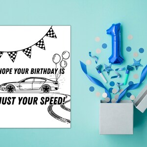 Printable Race Car Birthday Card Birthday Card Two Fast Birthday Fast ...