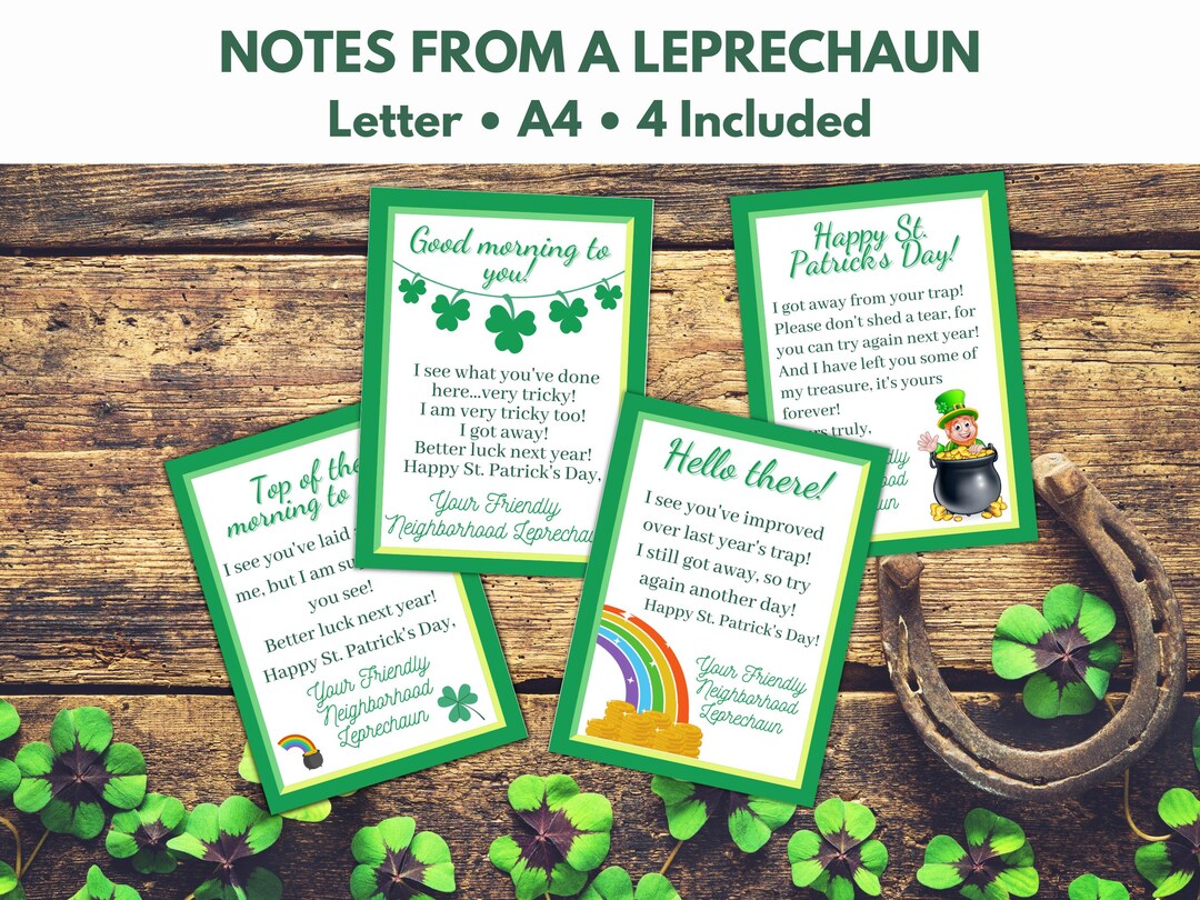 Printable Leprechaun Notes Leprechaun Trap Note From Your Friendly ...