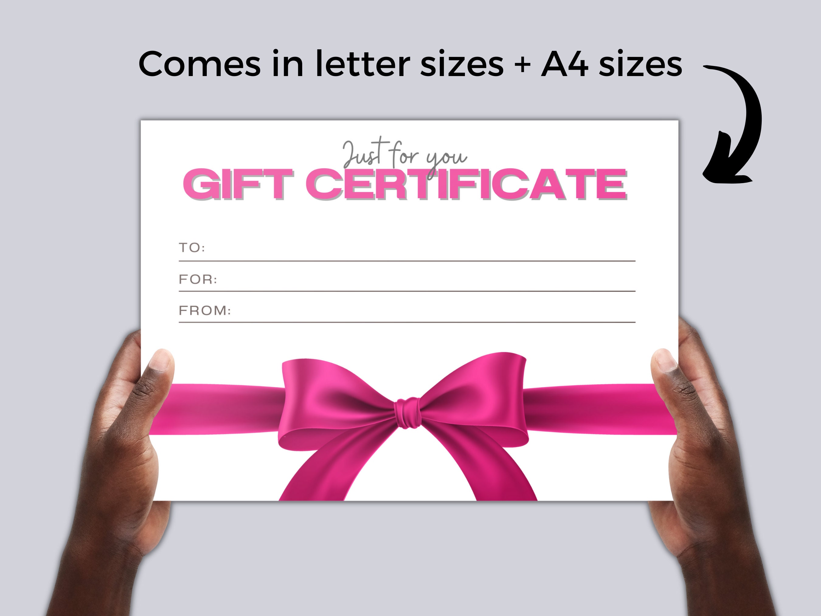 Printable Gift Certificate Custom Gift Certificate Customizable ...