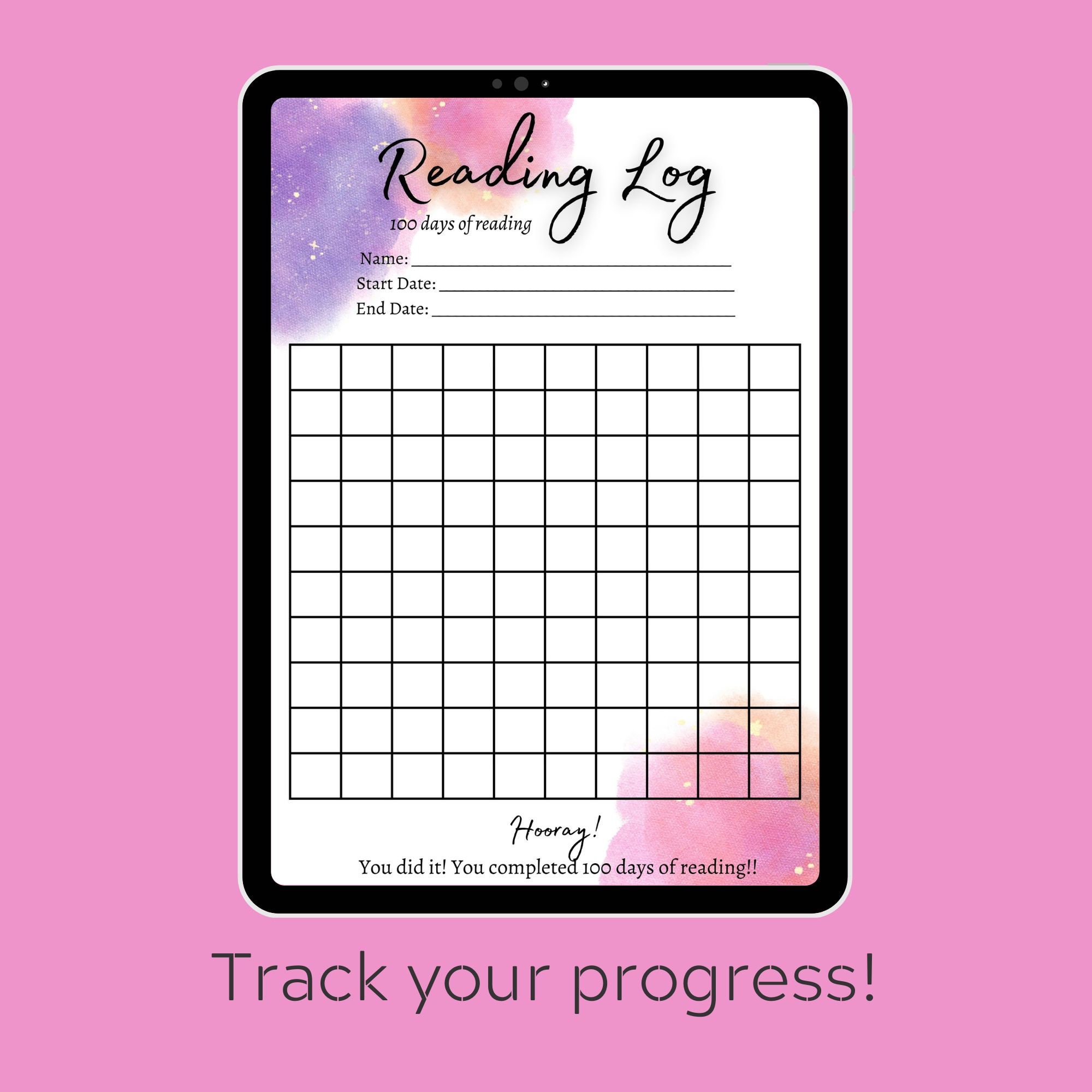 Kids Reading Log 100 Days of Reading Tracking Sheet Summer Reading ...