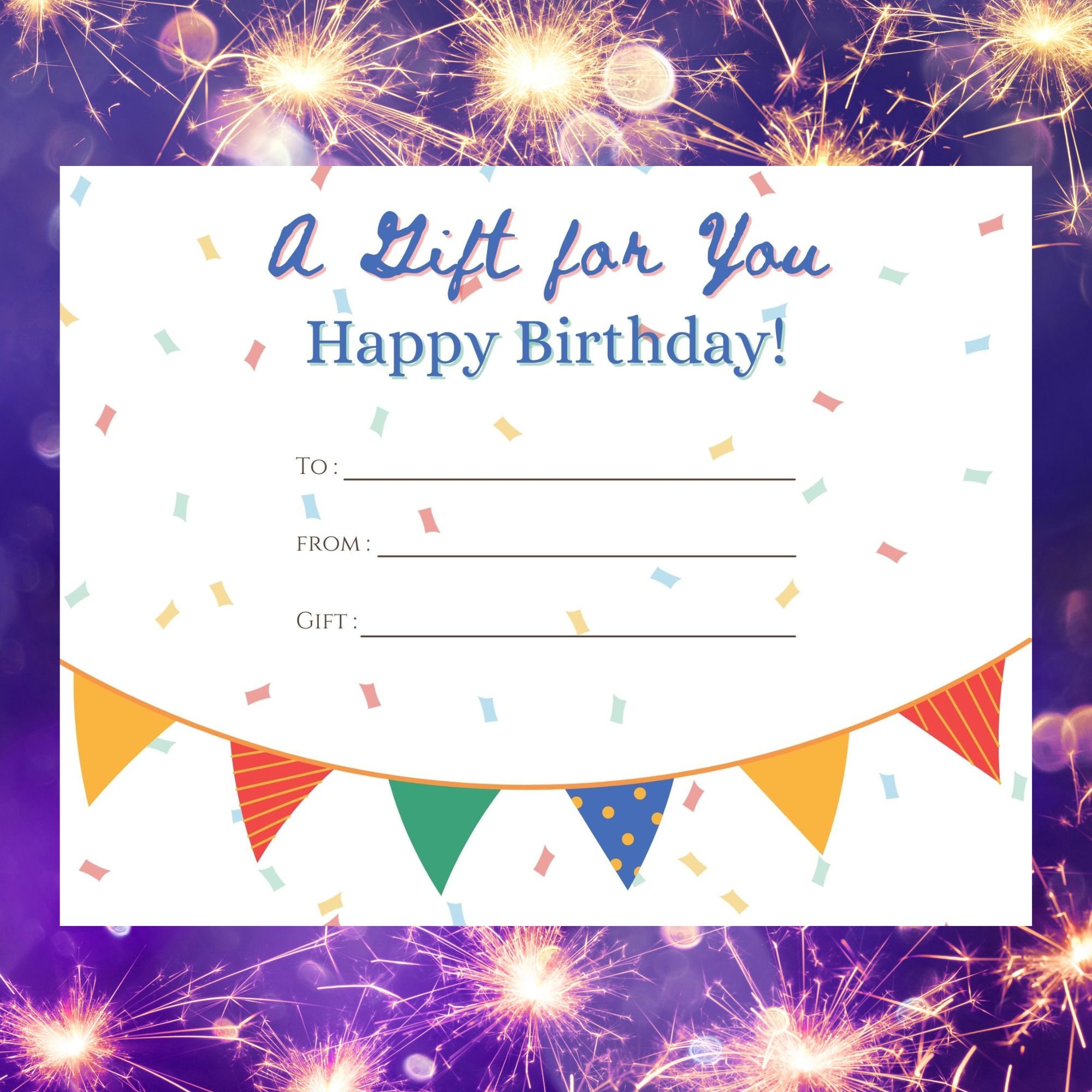 Minimalist Printable Birthday Gift Certificate | Custom Certificate ...