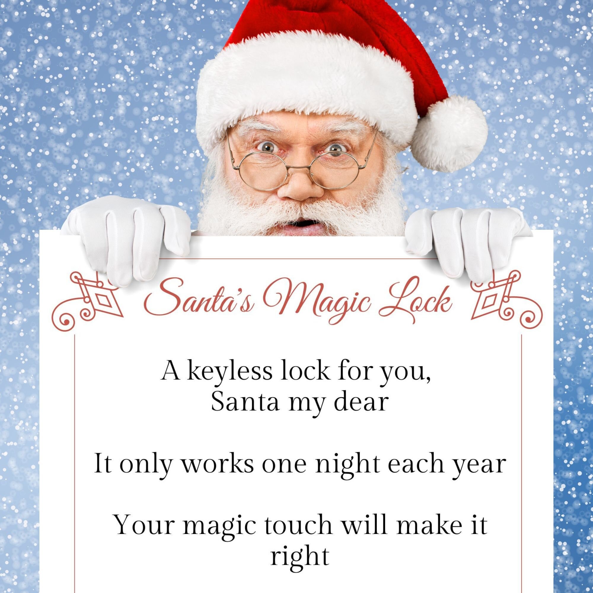 Cute Printable Santa's Magic Key Sign With Fingerprint Recognition ...