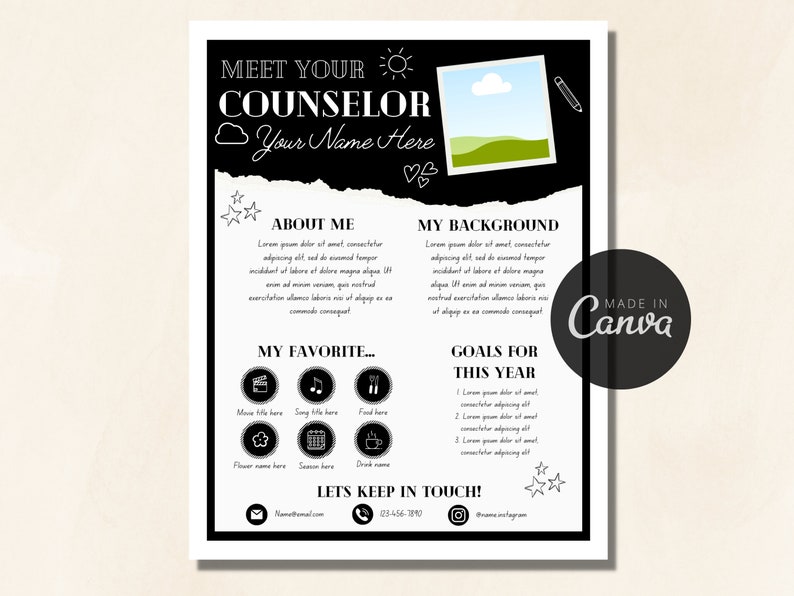 Editable Meet the School Counselor Poster Counsellor Sign School ...