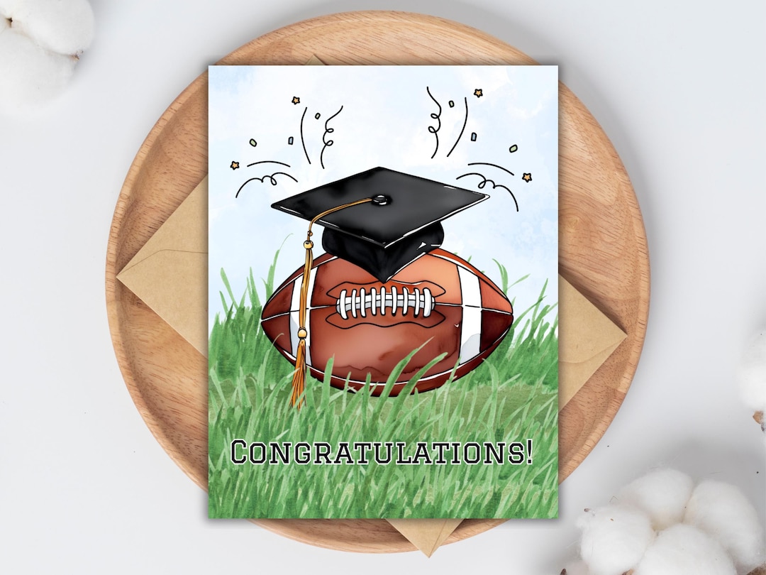 Football Graduation Card Printable Graduation Card Senior 2026 Class of ...
