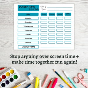 Simple Screen Time Tracker for Kids or Adults | Daily + Weekly Screen ...