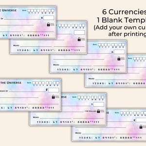 Bank of the Universe Cheque Template Manifestation Cheque Vision Board ...