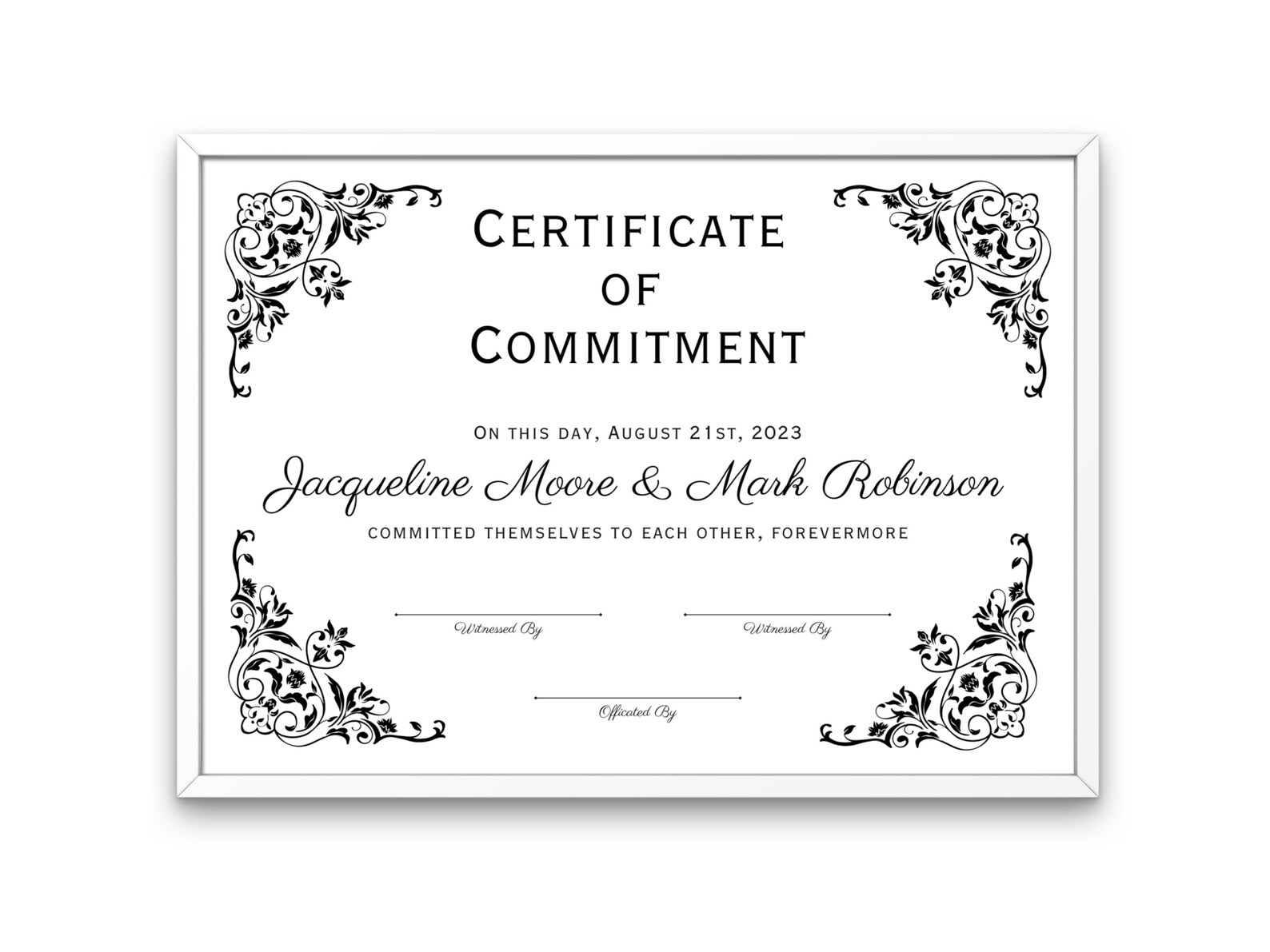 Gothic Commitment Ceremony Certificate Template Twin Flames - Etsy Canada