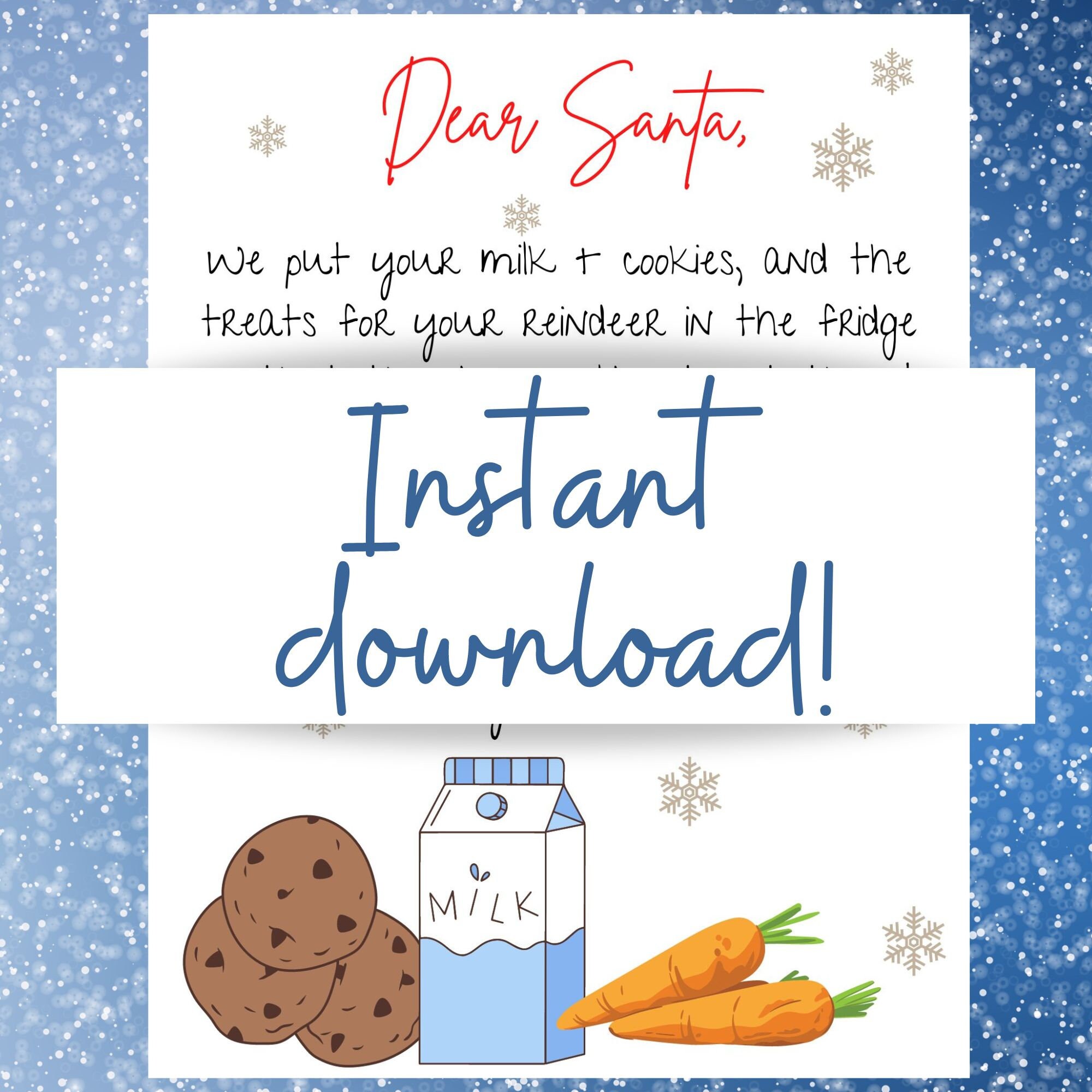 Note for Santa's Milk Cookies in the Fridge so Pets Won't Eat Them ...