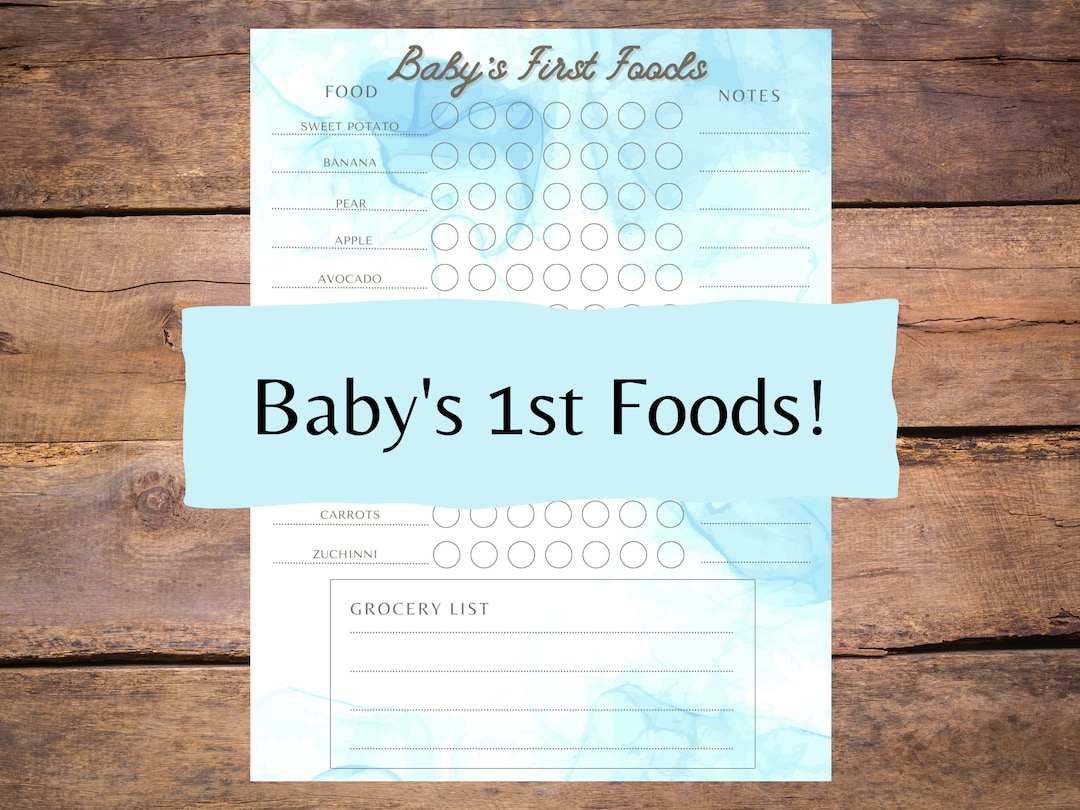 Baby Food Tracker Sheet Baby Food Diary Baby's First Foods Chart Baby ...