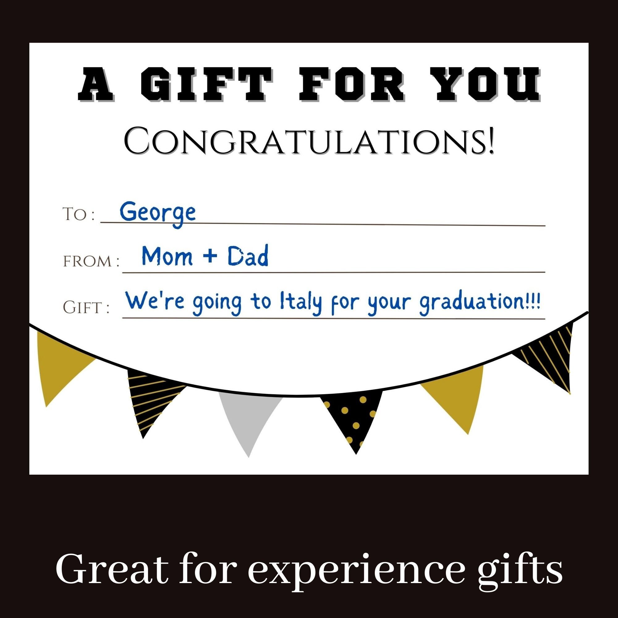 College Colors Printable Gift Certificate Black Color Combos Graduation ...