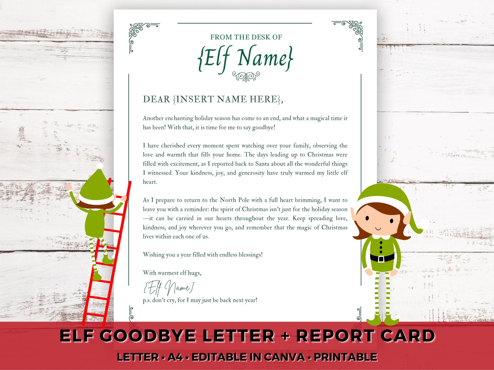 Editable Goodbye From Elf Letter Goodbye Elf Letter Customizable Elf ...