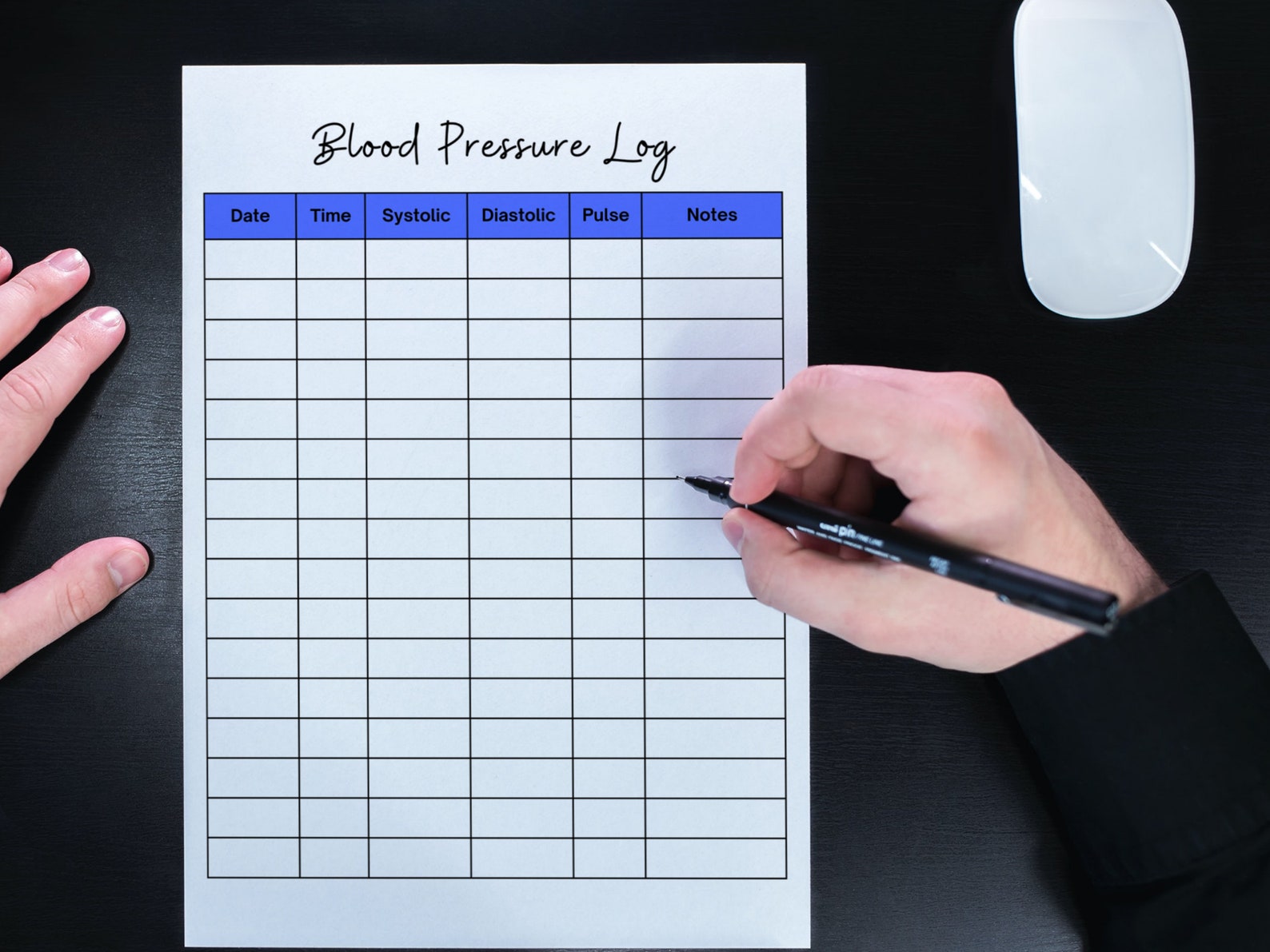 Printable Blood Pressure Sheet for Seniors Blood Pressure Log Blood ...