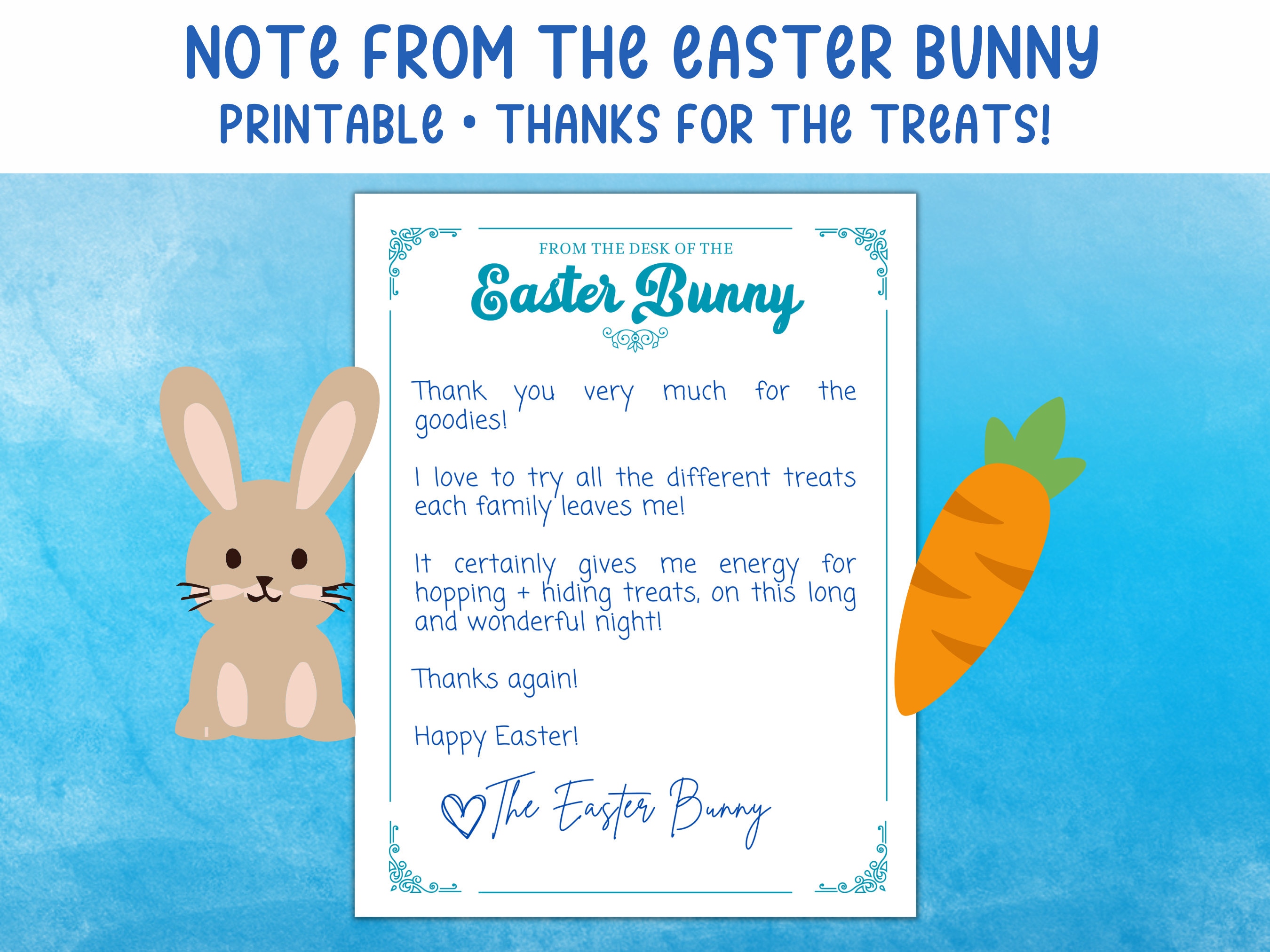 Note From the Easter Bunny, Bunny Bait, Thanks for the Goodies Instant ...