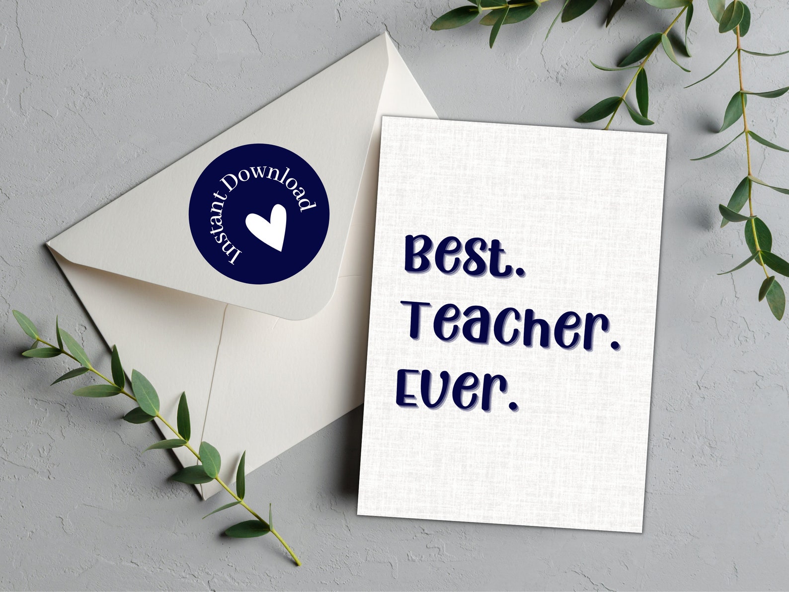 Printable Teacher Appreciation Card Best Teacher Ever Teacher Thank You ...
